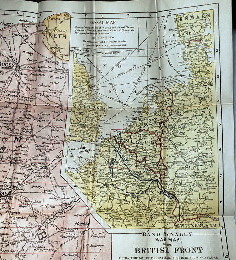 Rand-McNally War Map of the British Front: A Strategic Map of the ...